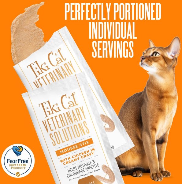 TIKI CAT VETERINARY SOLUTIONS Mousse Stix Chicken Lickable Cat Treats ...