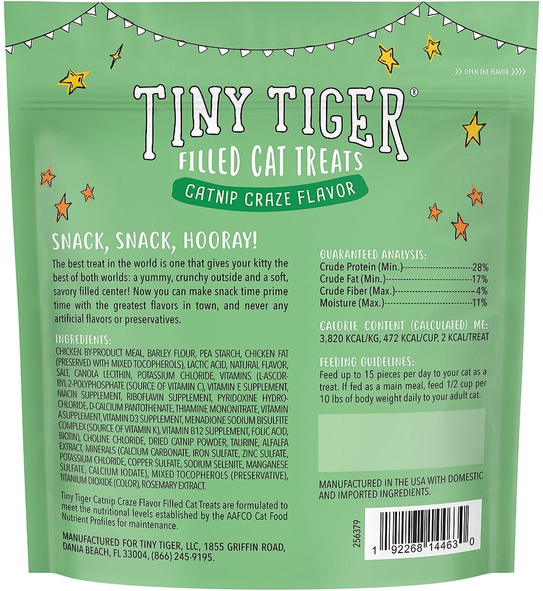 TINY TIGER Catnip Craze Flavor Filled Crunchy Cat Treats, 16-oz bag ...