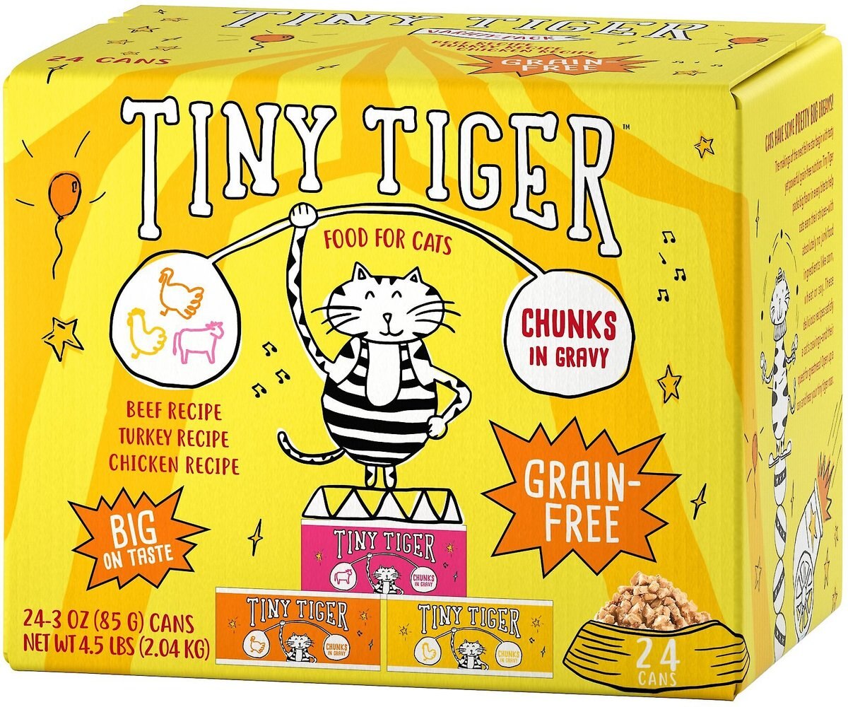 TINY TIGER Grain-Free Chunks in Gravy Beef & Poultry Recipes Variety ...