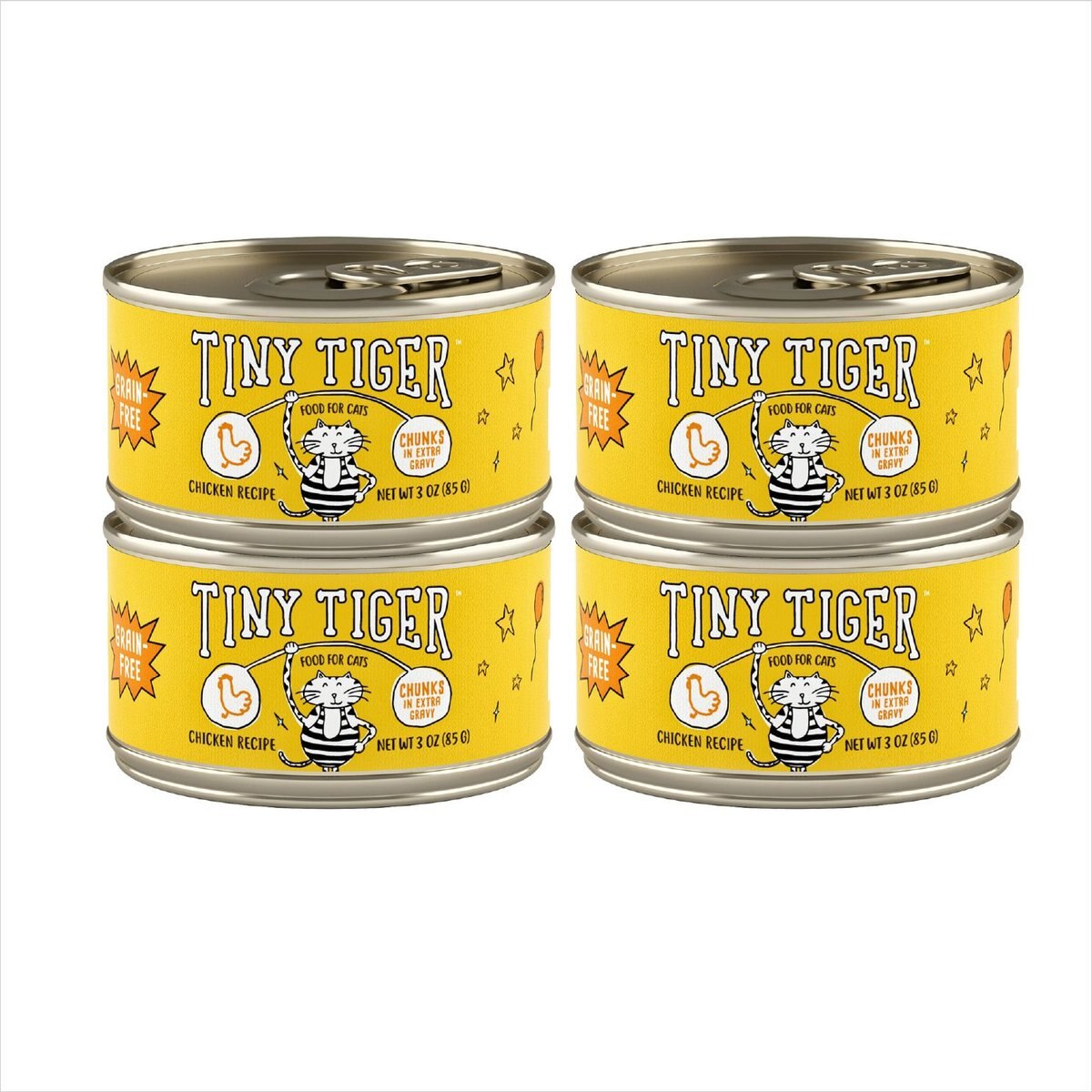 TINY TIGER Grain-Free Chunks in EXTRA Gravy Chicken Recipe Canned Cat ...