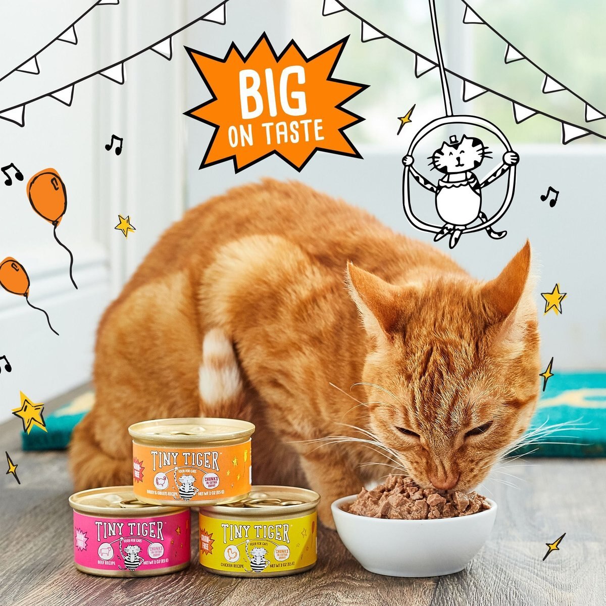 TINY TIGER Grain-Free Chunks in EXTRA Gravy Chicken Recipe Canned Cat ...
