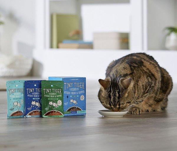 TINY TIGER Lickables Bisque Variety Pack Cat Treat & Topper, 1.4-oz ...