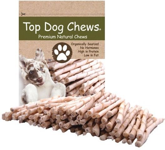 TOP DOG CHEWS Rawhide Natural Twist Sticks Dog Treats, 100 count ...
