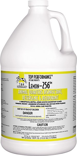 TOP PERFORMANCE 256 Disinfectant & Deodorizer, 1-gallon bottle, Lemon ...