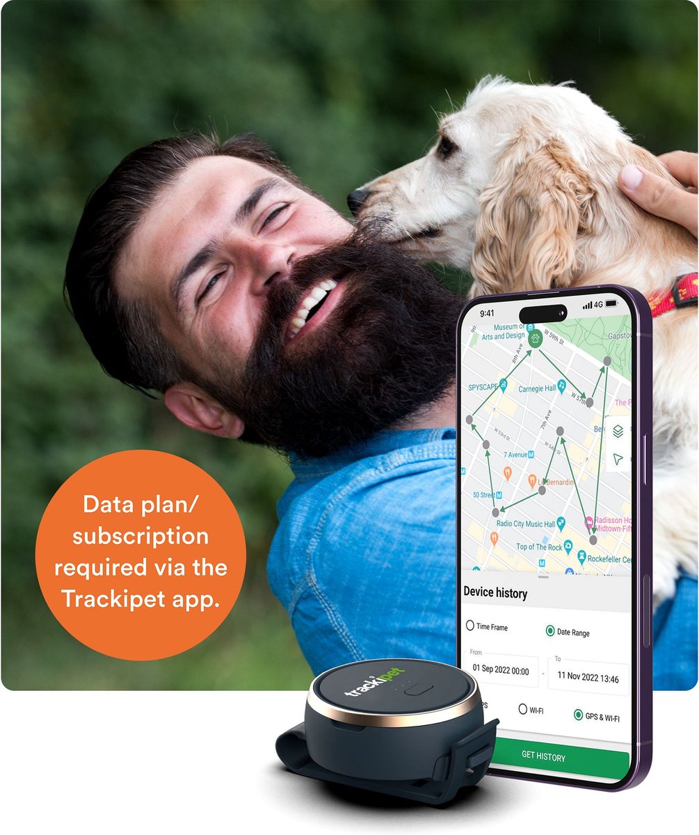 TRACKI TrackiPet Smart GPS Dog Tracker, Slate - Chewy.com