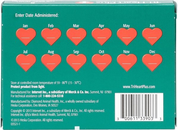 TRI-HEART PLUS Chewable Tablet for Dogs, 26-50 lbs, (Green Box) - Easy ...