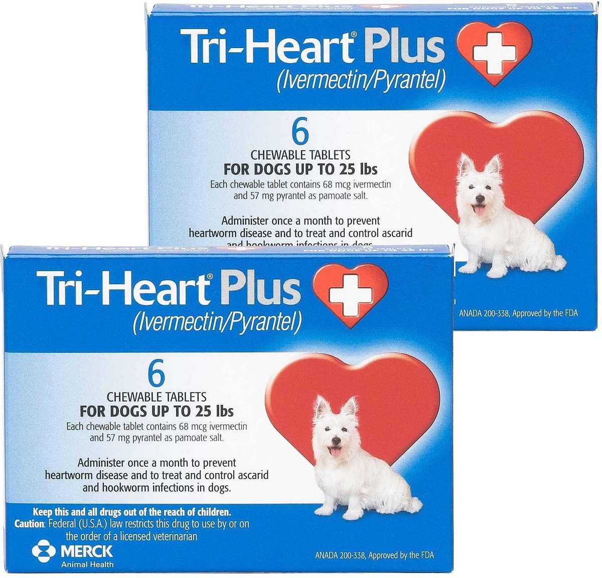 TRI-HEART PLUS Chewable Tablet for Dogs, up to 25 lbs, (Blue Box ...