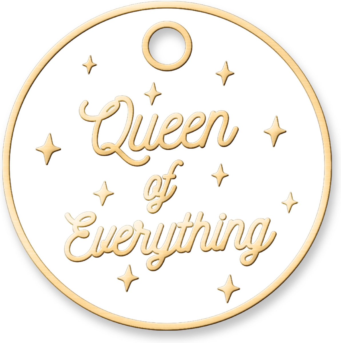 TRILL PAWS Queen of Everything Personalized Circle Cat & Dog ID Tag ...