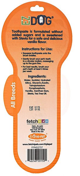 Out of Stock - TRIPLE PET EZ Vanilla Mint Flavored Dog Toothpaste, 2.5 ...