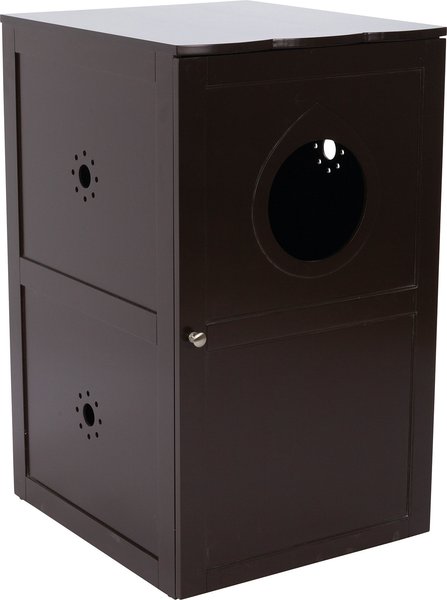 TRIXIE 2-Story Wooden Cat Litter Box Enclosure, Espresso - Chewy.com