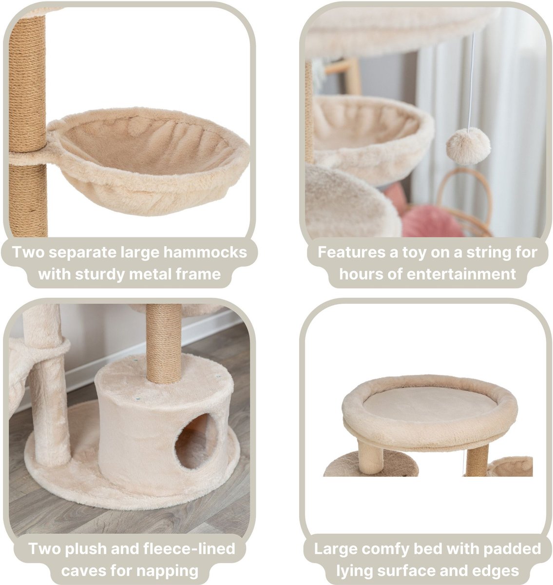 Temporarily Unavailable - TRIXIE Anna 50-in Sisal Cat Tree & Condo, Beige - Chewy.com