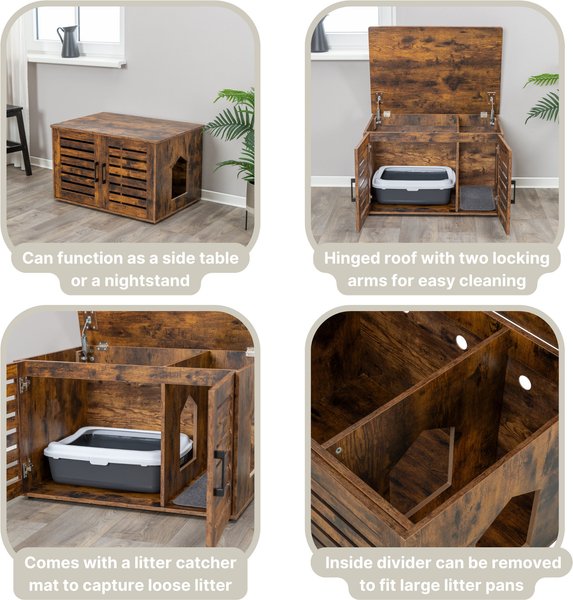 TRIXIE Farmhouse Wooden House Cat Litter Box Enclosure - Chewy.com