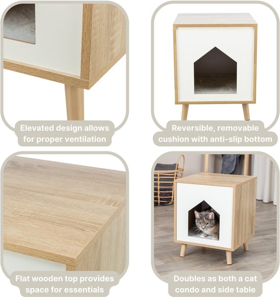 TRIXIE Isa Indoor Hideaway Cave Cat Condo, Brown - Chewy.com