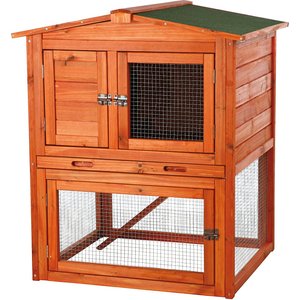 TRIXIE Natura Rabbit Hutch with Sloped Roof, Glazed Pine, Small - Chewy.com