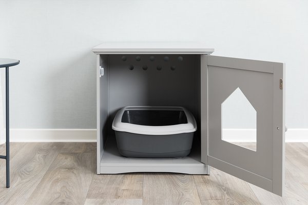 TRIXIE Wooden Cat Home & Litter Box Cover, Gray - Chewy.com