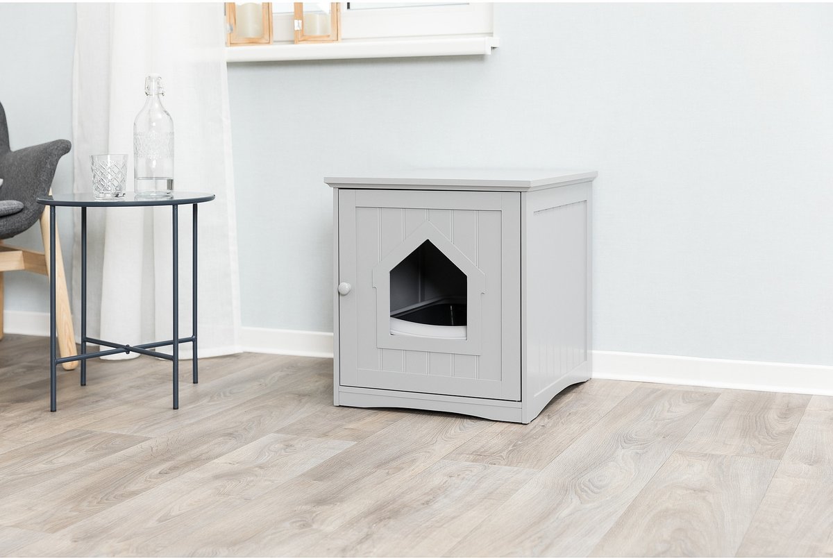 TRIXIE Wooden Cat Home & Litter Box Cover, Gray - Chewy.com