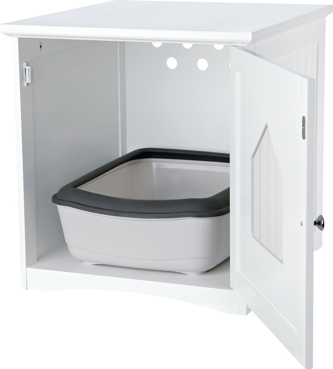 TRIXIE Wooden Cat Home & Litter Box Cover, White - Chewy.com