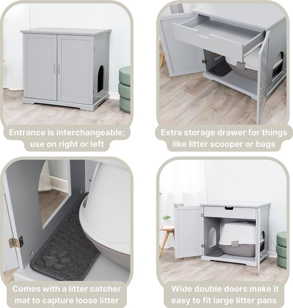 Out of Stock - TRIXIE Wooden Cat Litter Box Enclosure, X-Large, Gray ...