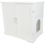Discontinued - TRIXIE Wooden Cat Litter Box Enclosure, X-Large, White ...