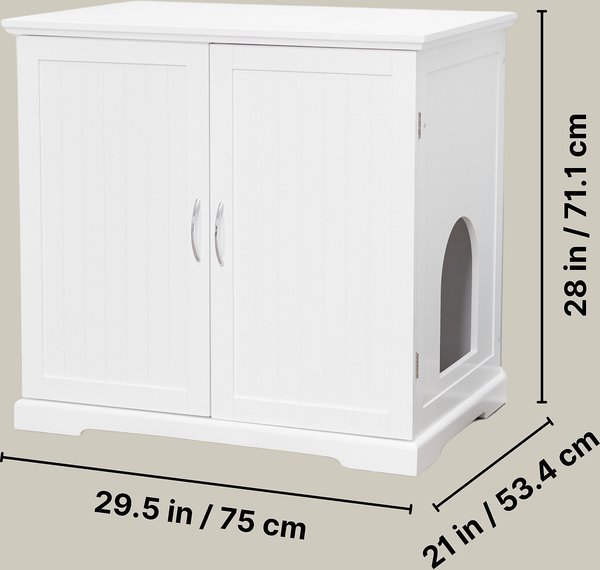 Discontinued - TRIXIE Wooden Cat Litter Box Enclosure, X-Large, White ...