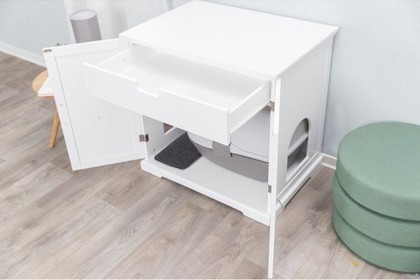 Discontinued - TRIXIE Wooden Cat Litter Box Enclosure, X-Large, White ...