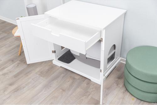 Discontinued - TRIXIE Wooden Cat Litter Box Enclosure, X-Large, White ...