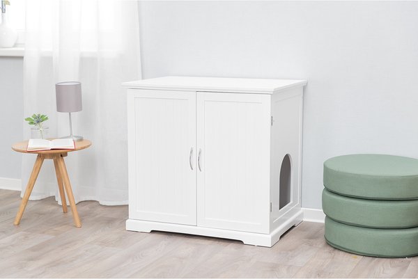 Discontinued - TRIXIE Wooden Cat Litter Box Enclosure, X-Large, White ...