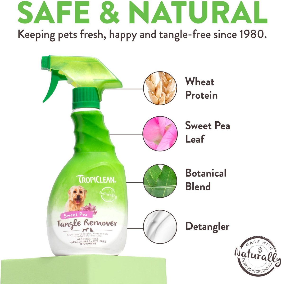 TROPICLEAN Detangling & Dematting Tangle Remover Dog Spray, 1-gal ...