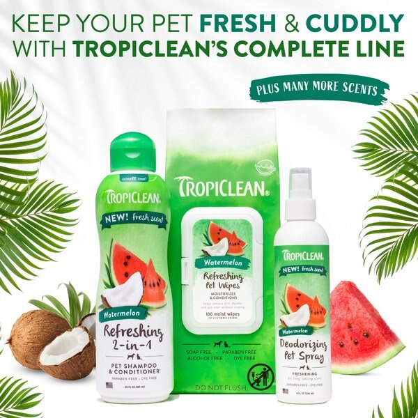 TROPICLEAN Watermelon Waterless Dog & Cat Shampoo, 7.4-fl oz bottle ...