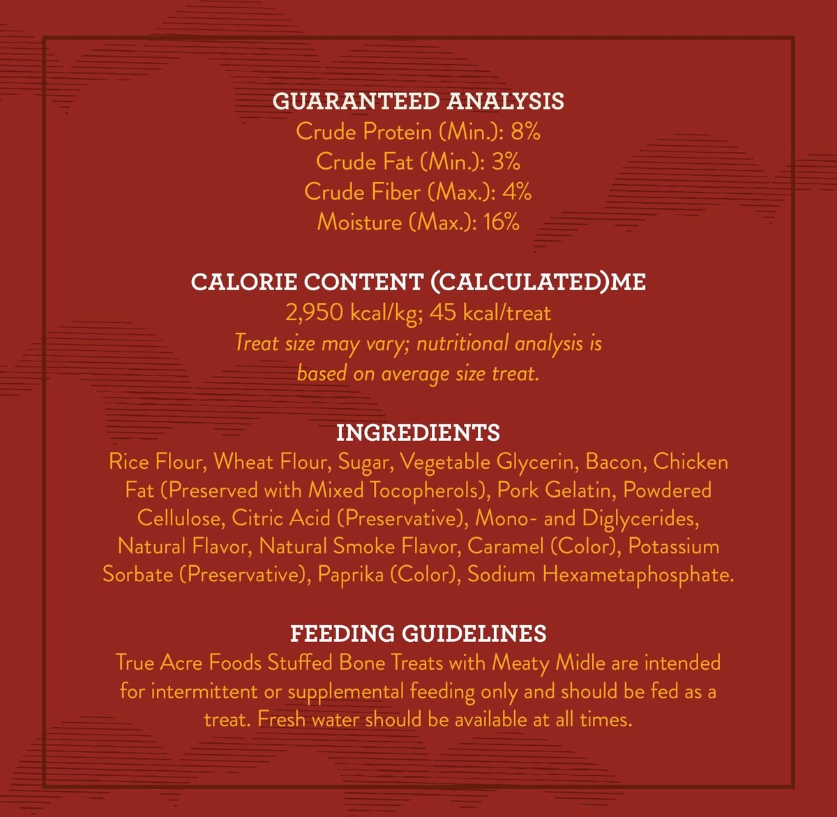 TRUE ACRE FOODS Medium Stuffed Bone Treats Meaty Middle Made with real ...