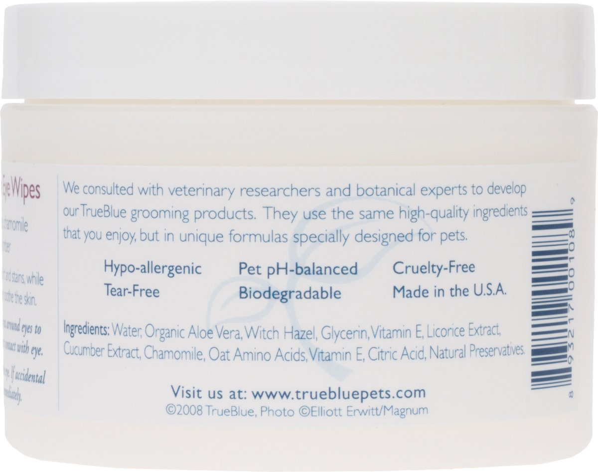 TRUEBLUE PET PRODUCTS Safe & Sure Dog Eye Wipes, 50 count - Chewy.com
