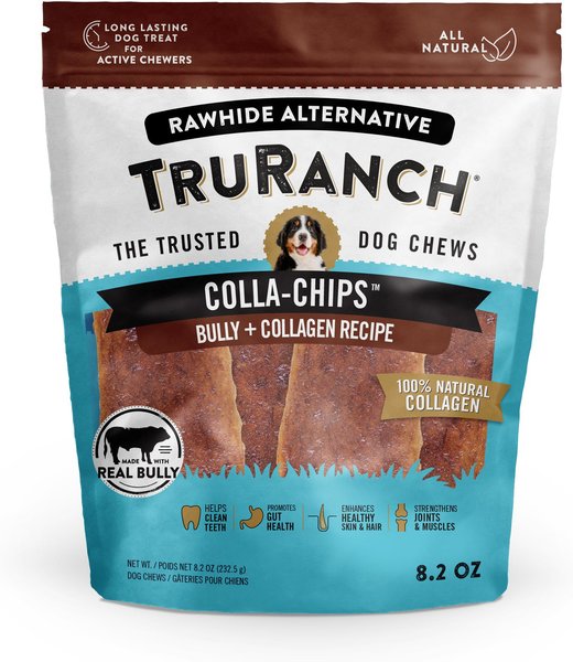 TRURANCH Bully Collagen Chips Dog Treats, 6-in, 8.2-oz bag - Chewy.com
