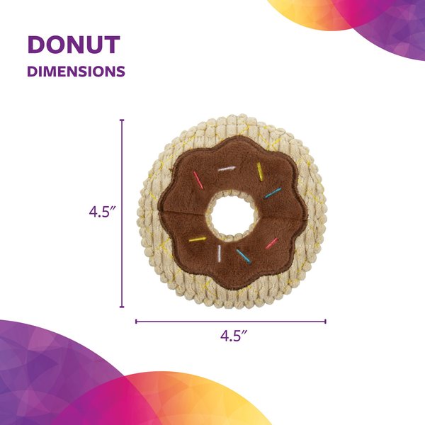 Discontinued - TRUSTYPUP Donut Tough Squeaky Dog Chew Toy, Chocolate ...