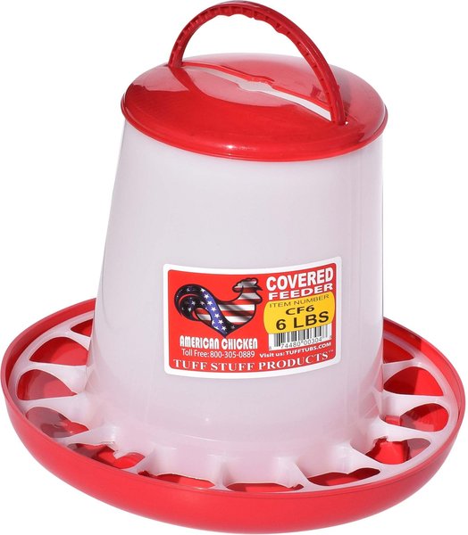 TUFF STUFF PRODUCTS Covered Feeder & Handle Farm Animal Feeder, 6.5-lb ...