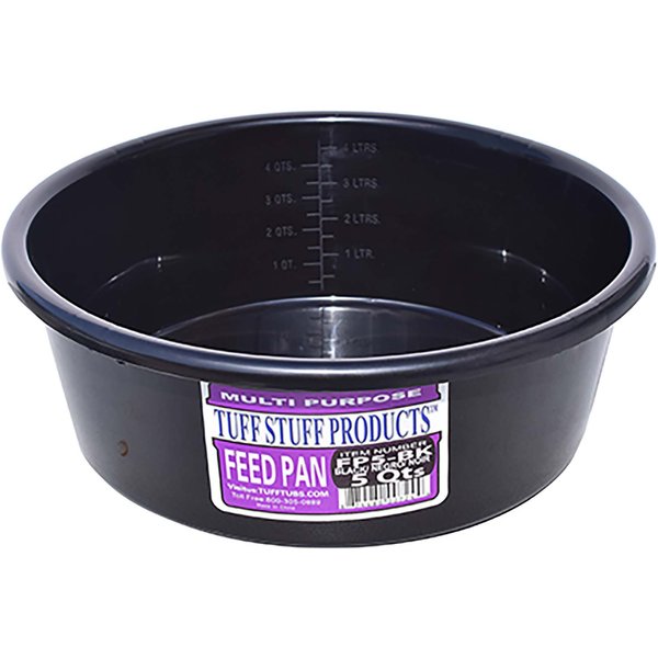TUFF STUFF PRODUCTS Feed Pan Farm Animal Feeder, 5-qt, Black - Chewy.com