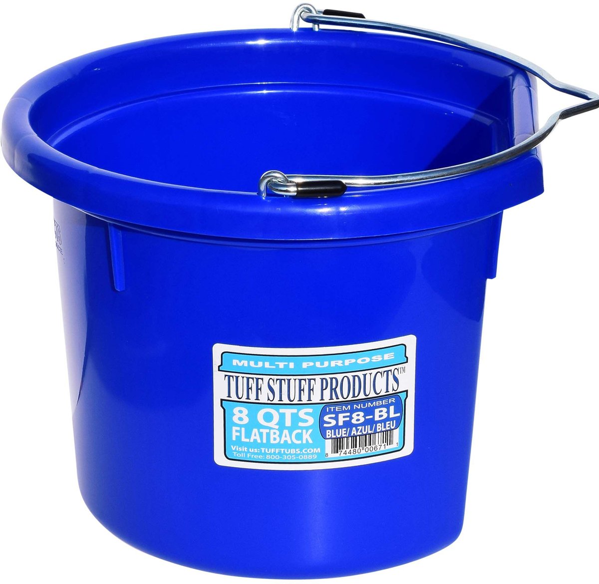 TUFF STUFF PRODUCTS Heavy Duty Flat Back Farm Animal Feeder, 8-qt, Blue ...