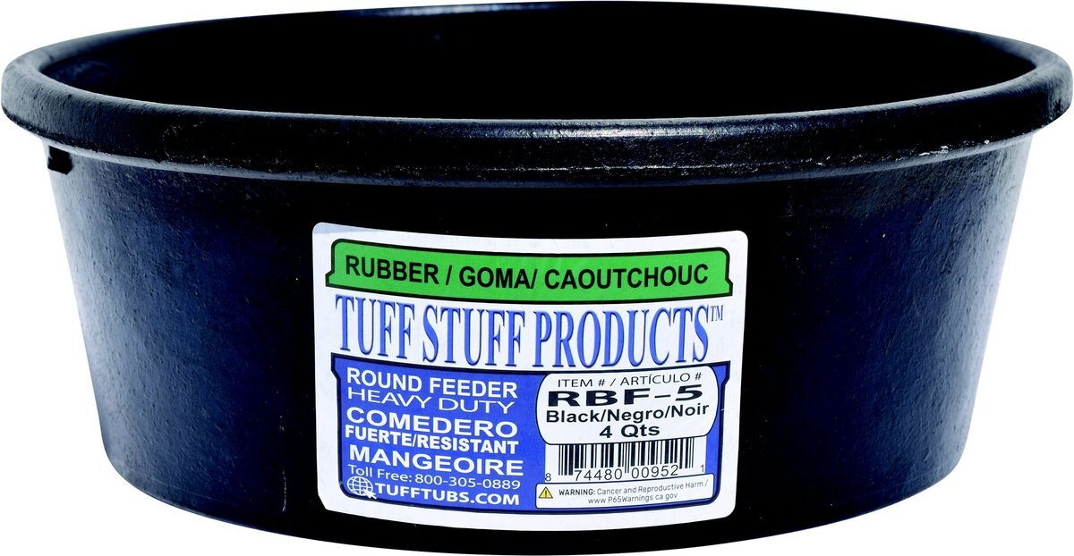 TUFF STUFF PRODUCTS Rubber Round Farm Animal Feeder, 4-qt - Chewy.com