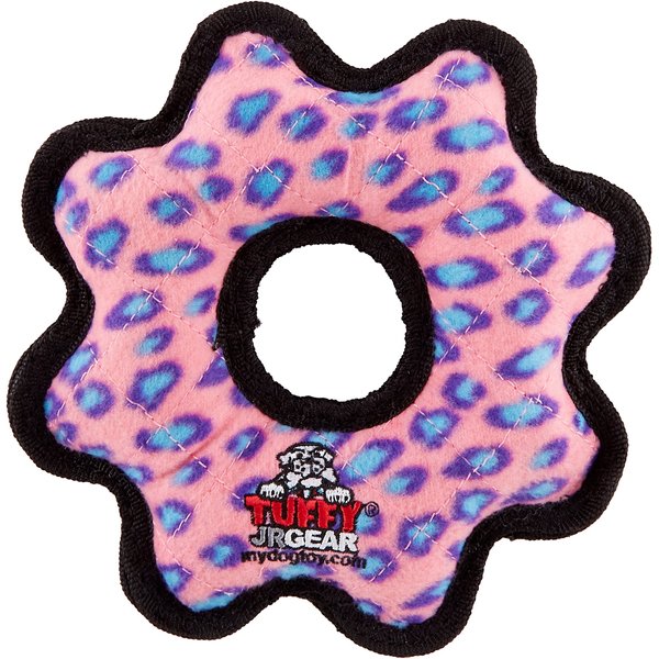 TUFFY'S Jr 3WayTug Squeaky Plush Dog Toy, Pink Leopard - Chewy.com