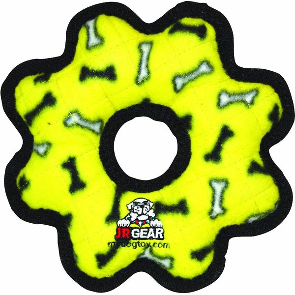 TUFFY'S Junior Gear Ring Squeaky Plush Dog Toy, Yellow Bones - Chewy.com