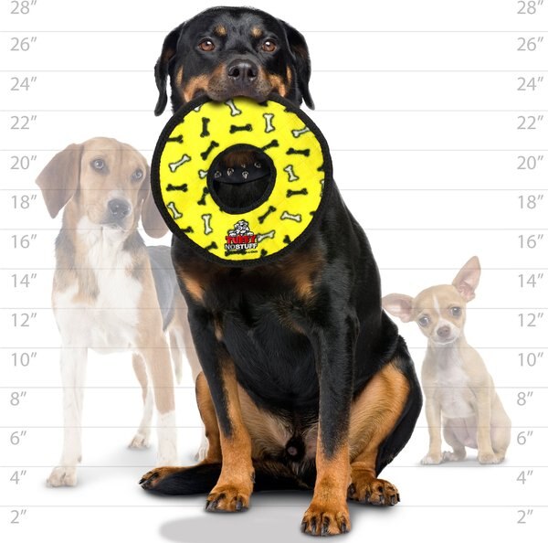 TUFFY'S No Stuff Ultimate Ring Bone Squeaky Plush Dog Toy, Yellow ...