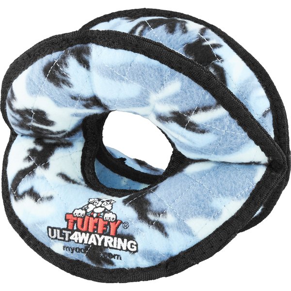 TUFFY'S Ultimate 4-Way Ring Squeaky Plush Dog Toy, Camo Blue - Chewy.com