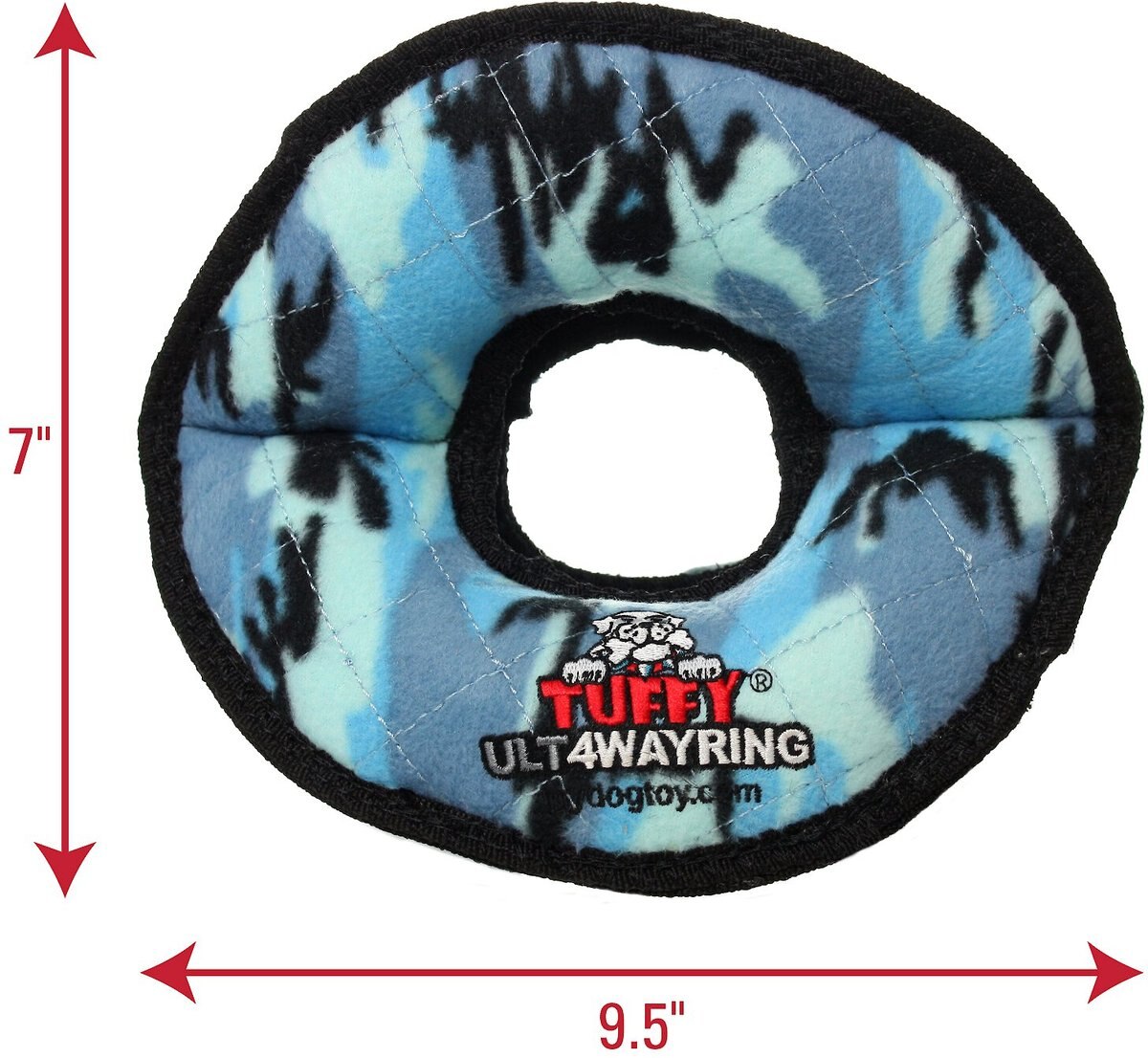 TUFFY'S Ultimate 4-Way Ring Squeaky Plush Dog Toy, Camo Blue - Chewy.com