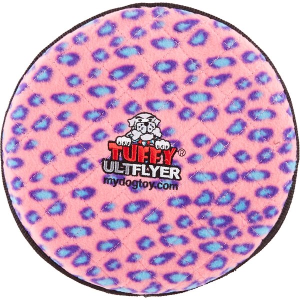TUFFY'S Ultimate Flyer Squeaky Plush Dog Toy, Pink Leopard - Chewy.com