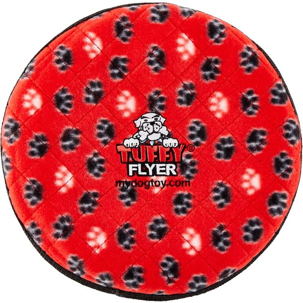 TUFFY'S Ultimate Flyer Squeaky Plush Dog Toy, Red Paws - Chewy.com