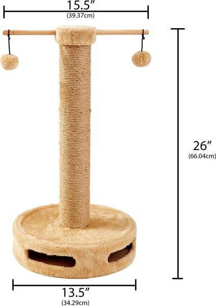 TWO BY TWO Coconut 30-in Jute Scratching Post Cat Scratcher - Chewy.com