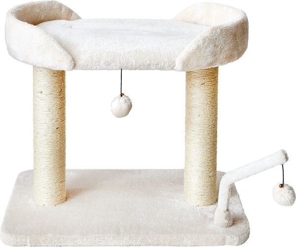 TWO BY TWO The Acacia 20.7-in Plush Cat Tree & Condo, Cream, Small ...