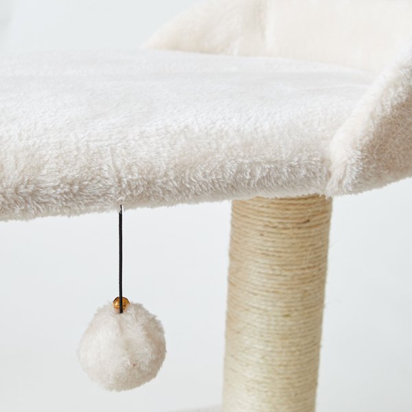 TWO BY TWO The Acacia 20.7-in Plush Cat Tree & Condo, Cream, Small ...
