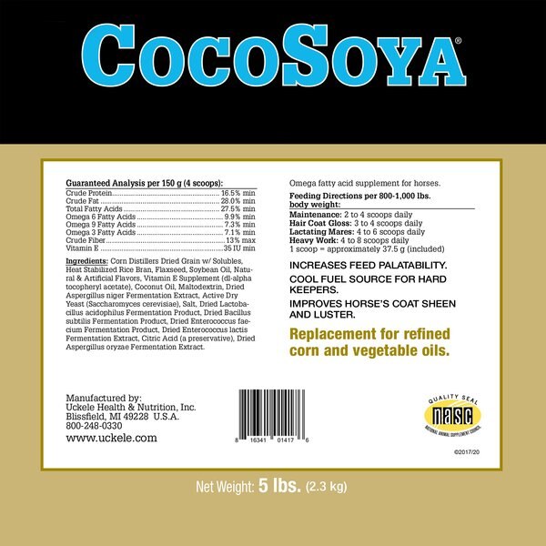 SMARTEQUINE CocoSoya Granular Horse Supplement, 5-lb bag - Chewy.com