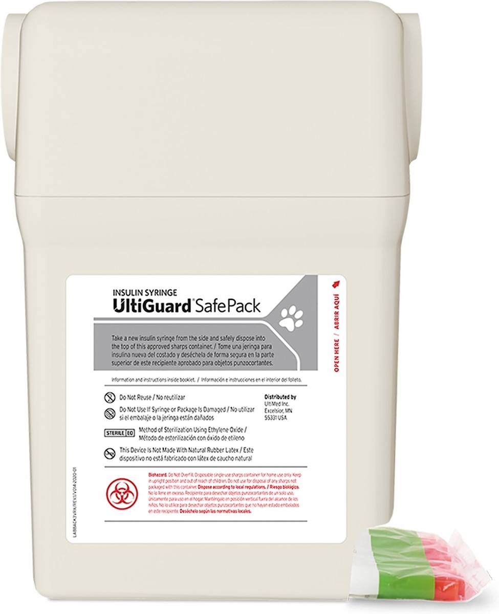 ULTICARE VETRX UltiGuard SafePack Insulin Syringes & Sharps Container U ...