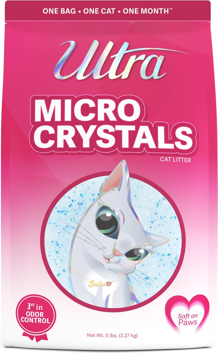 ULTRA Micro Crystals Unscented Premium Non-Clumping Cat Litter, 5-lb ...
